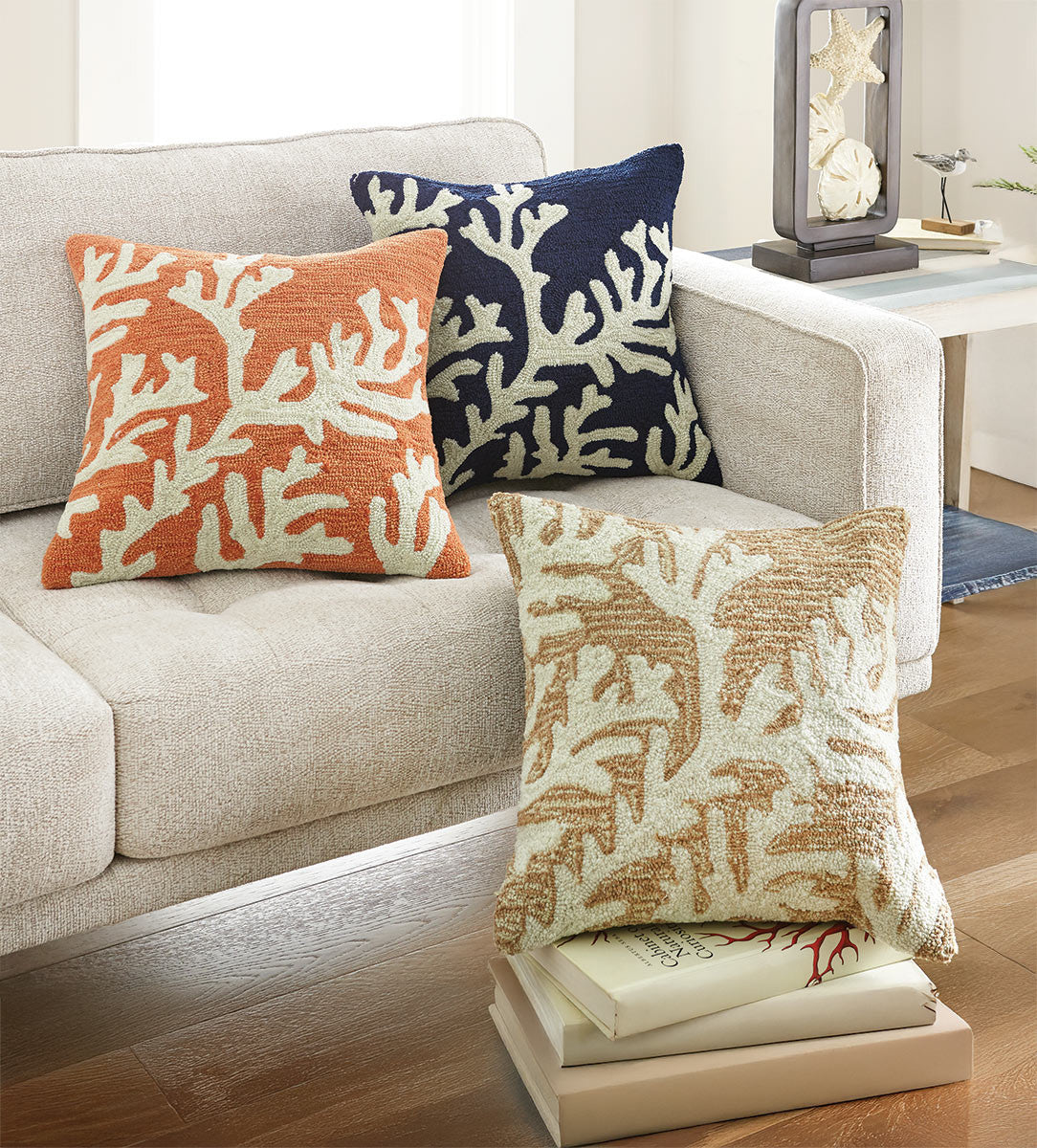Barrier Reef Orange Indoor/Outdoor Pillow | Bella Coastal Decor