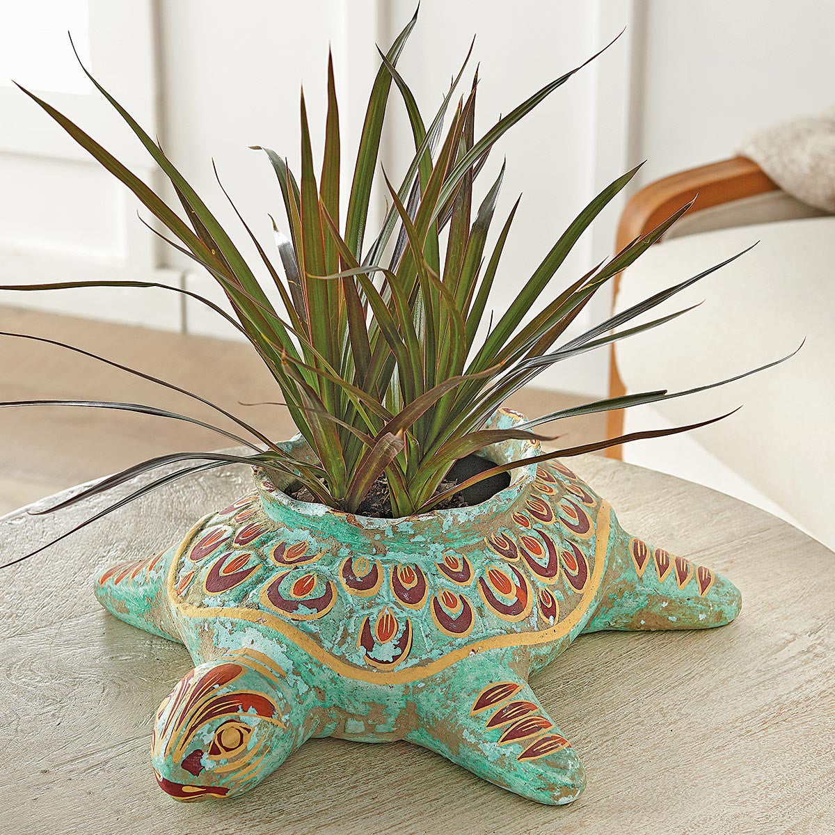 Sea Turtle Clay Planter | Bella Coastal Decor