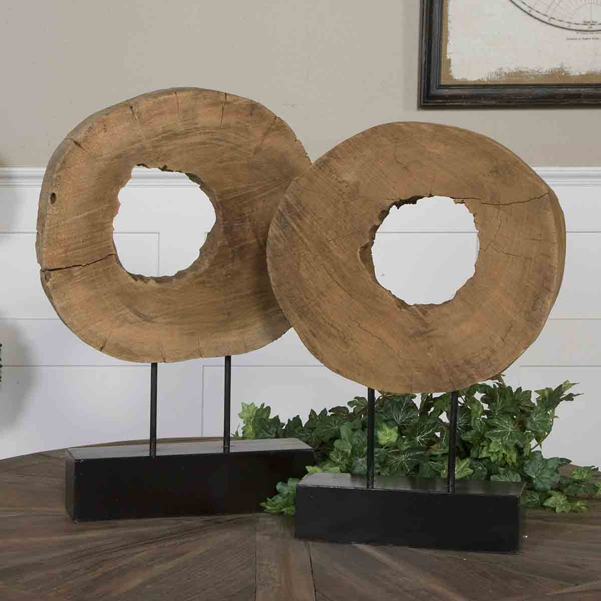 Mango Wood Sculptures - Set of 2 | Bella Coastal Decor