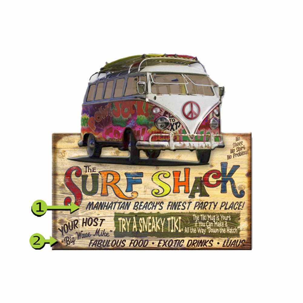 Surf Shack Personalized Wood Sign - 28 x 48 | Bella Coastal Decor