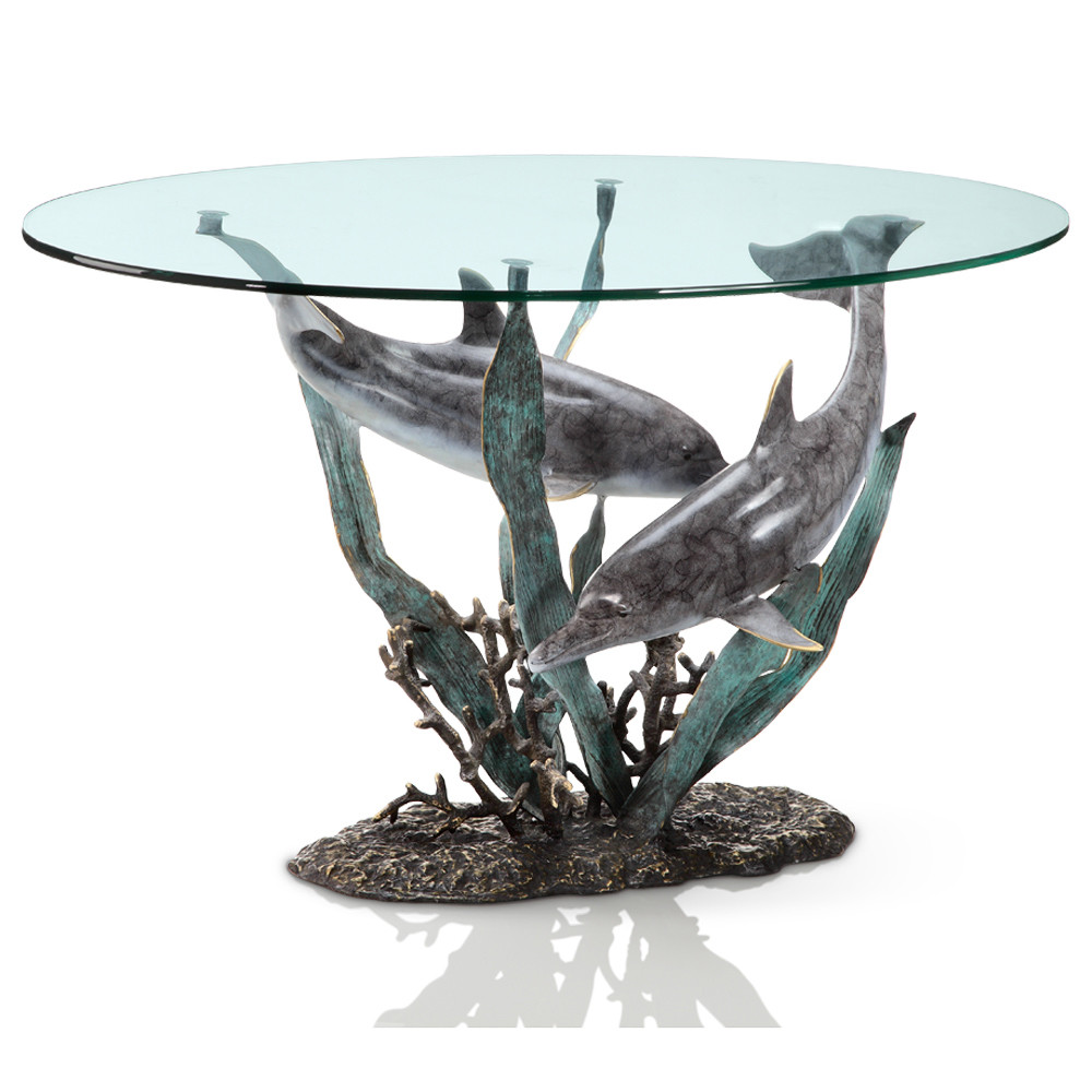 Nautical Tables: Dolphin Duet Coffee Table | Bella Coastal Decor