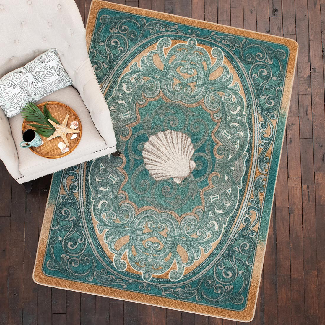 Nautical Area Rugs: 5 x 8 Victoria Bay Coastal Rug | Bella Coastal Decor