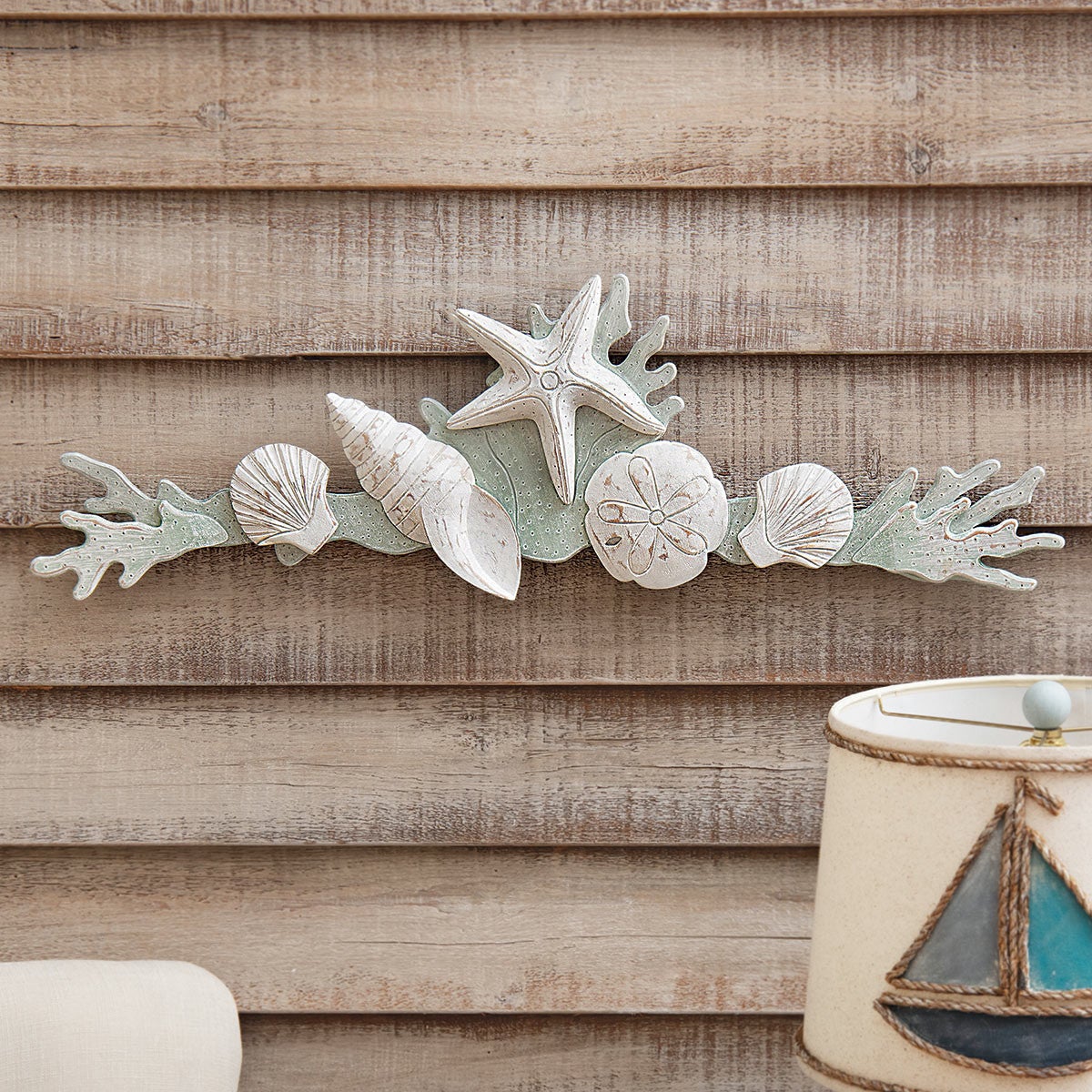Seashell Swag Wood Wall Art | Bella Coastal Decor