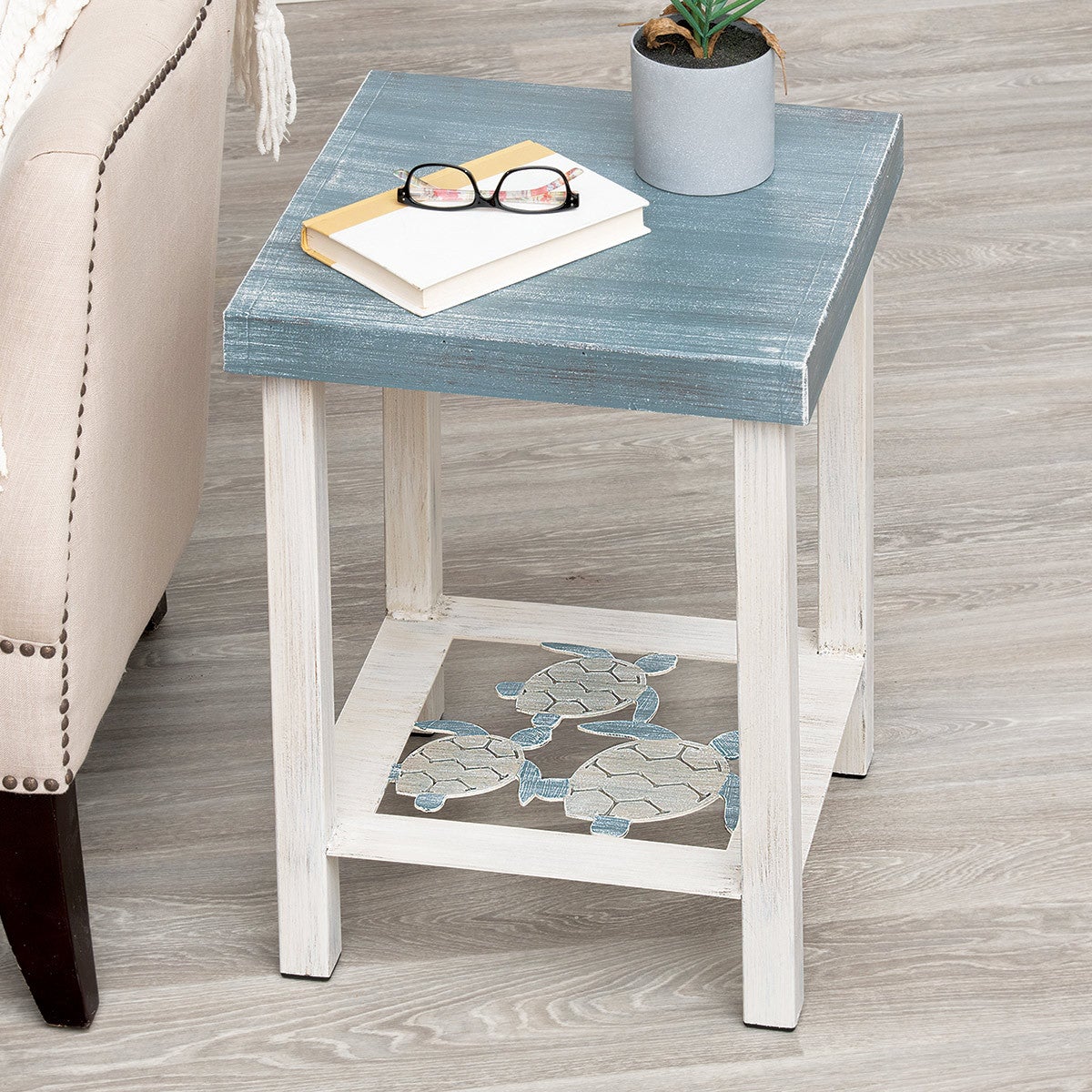 Sea Turtle School End Table | Bella Coastal Decor