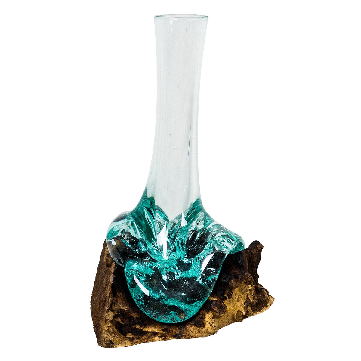 Organic Blown Glass & Root Vase | Bella Coastal Decor