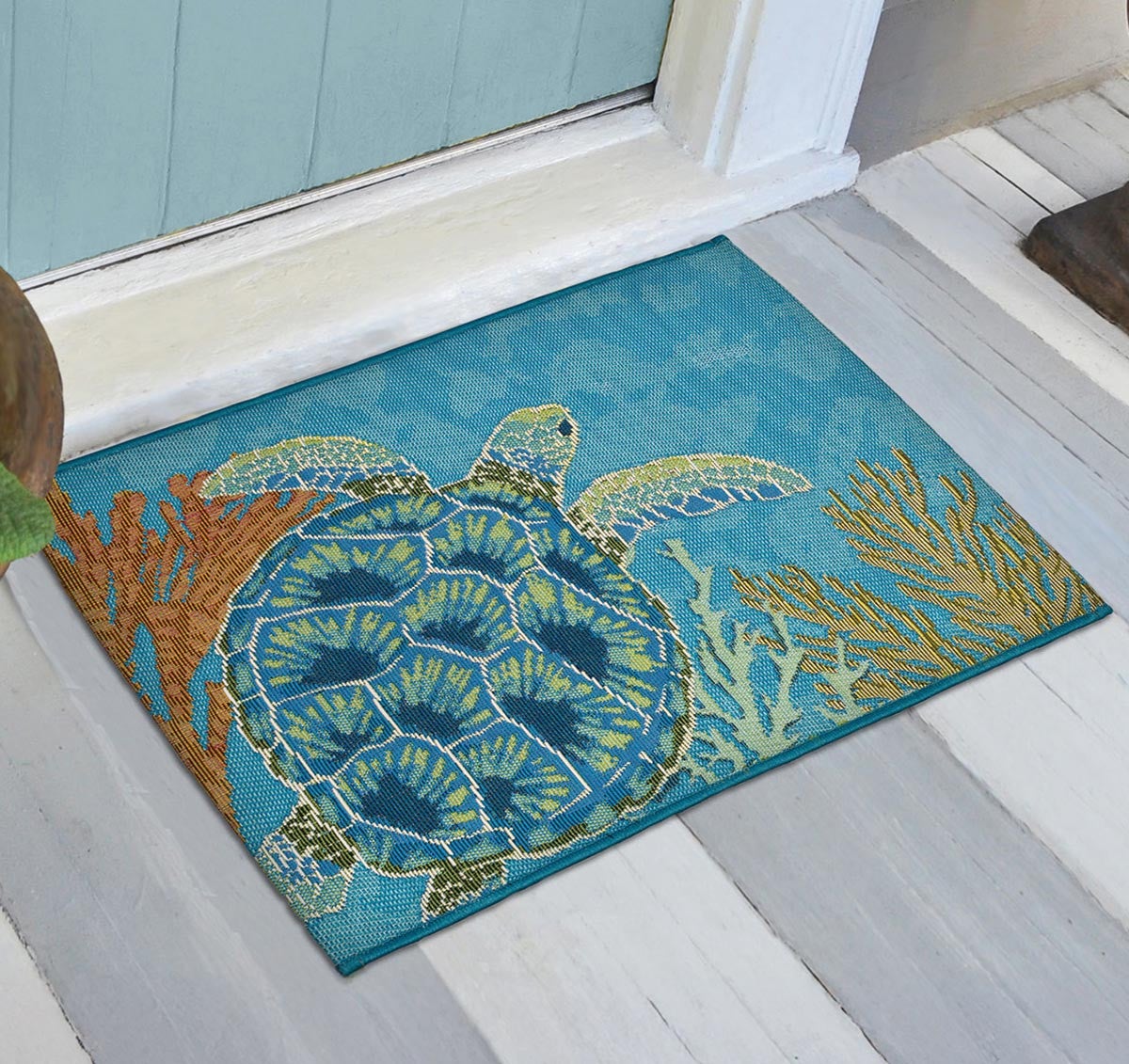 Barrier Sea Turtle Rug - 2 x 5 | Bella Coastal Decor