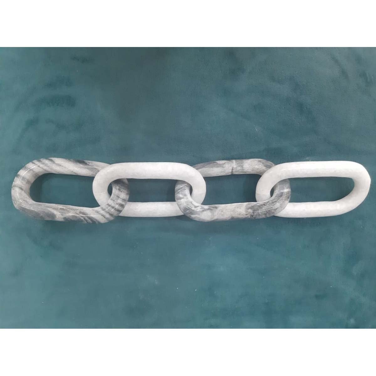 White & Gray Marble Oval Chains | Bella Coastal Decor