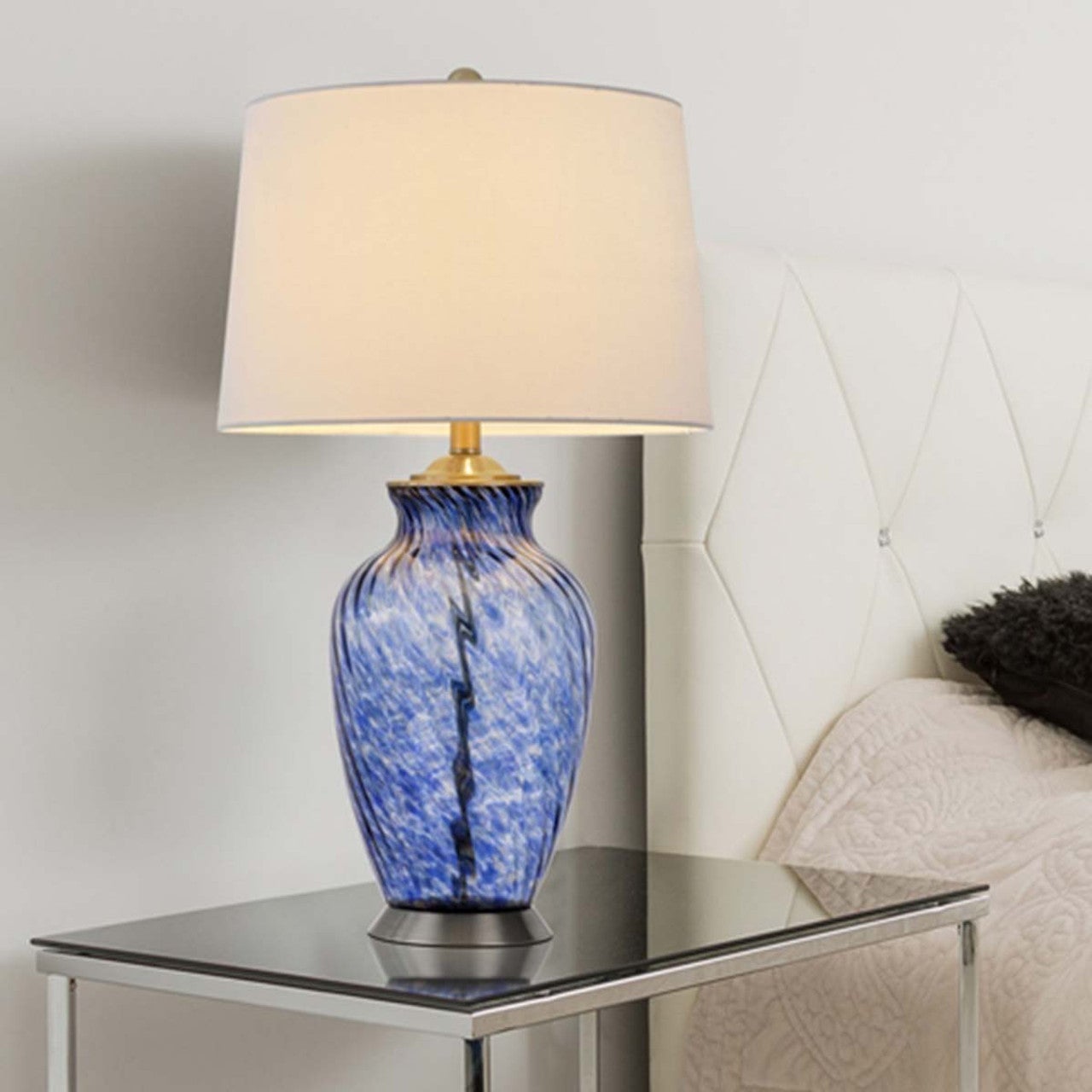 Calming Blue Table Lamp | Bella Coastal Decor