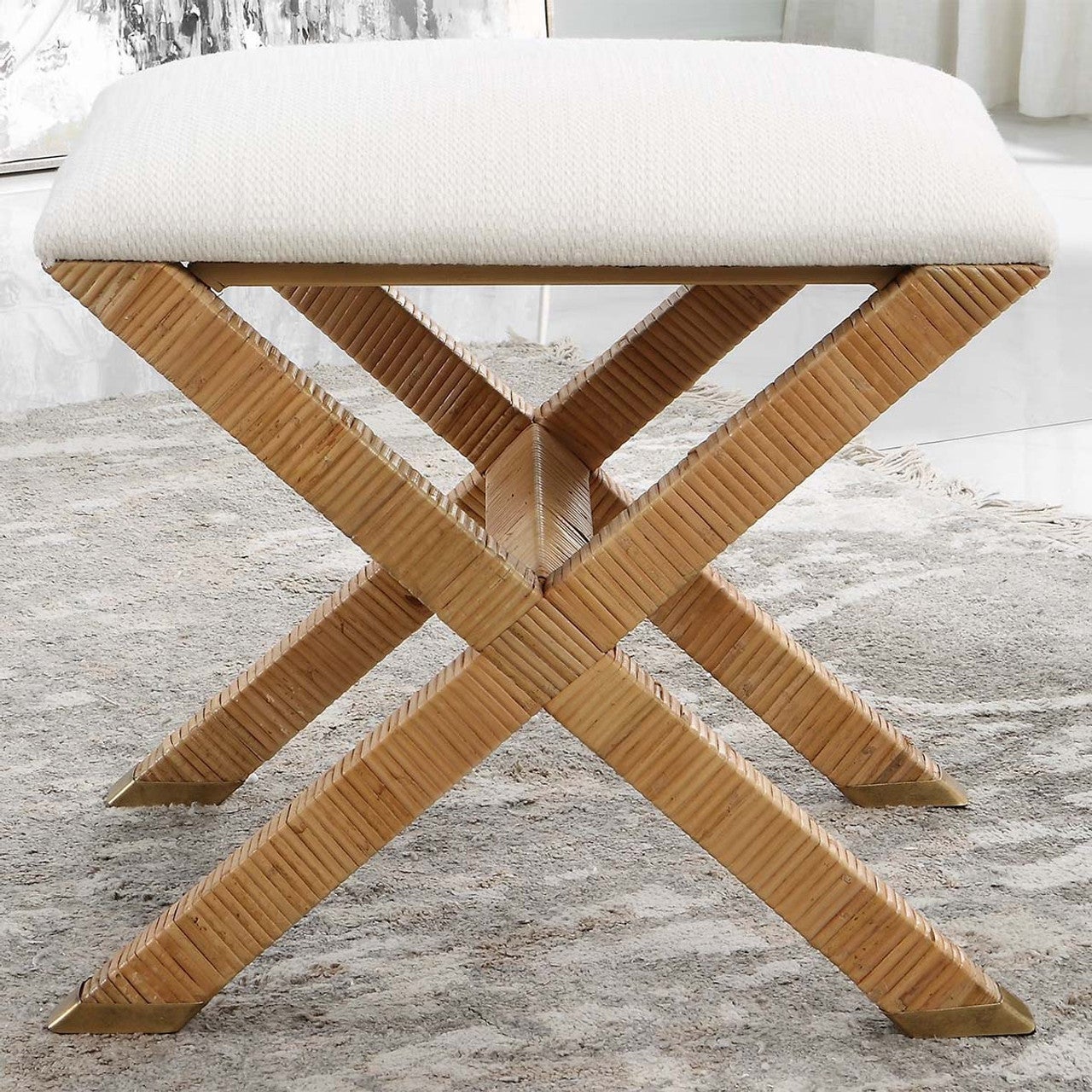 Nautical Rattan Bench | Bella Coastal Decor