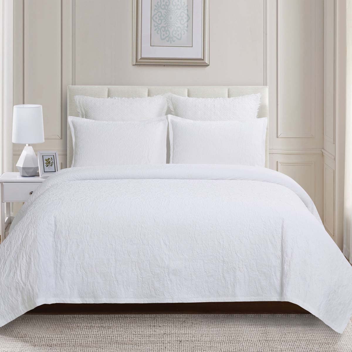 Seagrass White Coverlet Set - Queen | Bella Coastal Decor