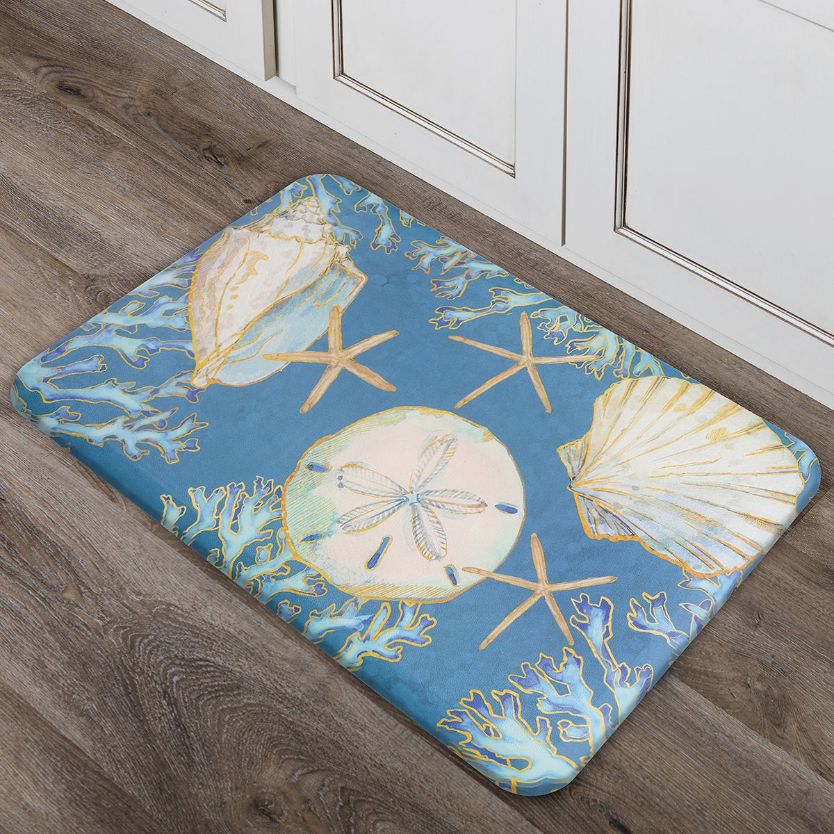 Tidepool Shells Anti-Fatigue Kitchen Mat | Bella Coastal Decor