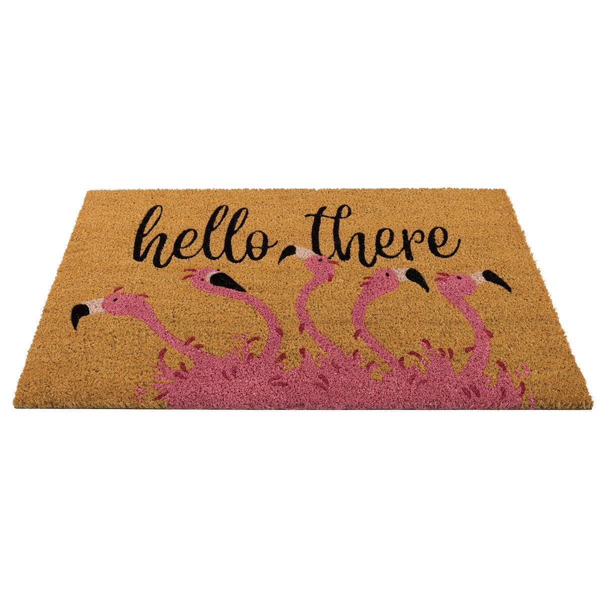 Flamingo Welcome Coir Doormat | Bella Coastal Decor