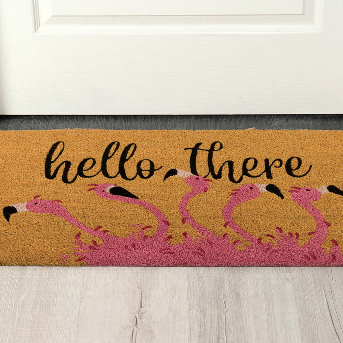 Flamingo Welcome Coir Doormat | Bella Coastal Decor
