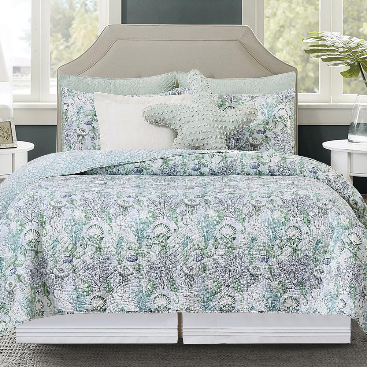 Seascape Coastal Quilt Bed Set - Full/Queen | Bella Coastal Decor