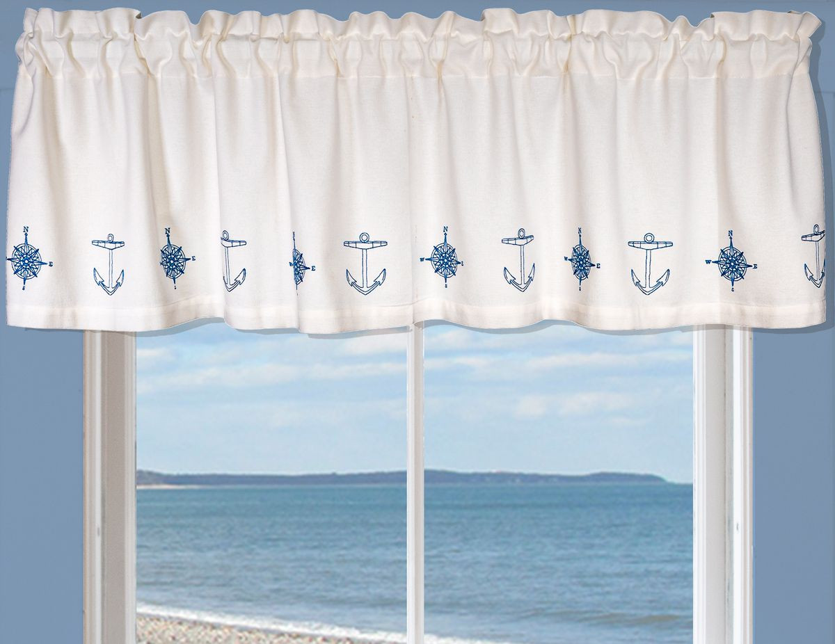Chesapeake Bay Ancor & Compass Valance - OVERSTOCK | Bella Coastal Decor