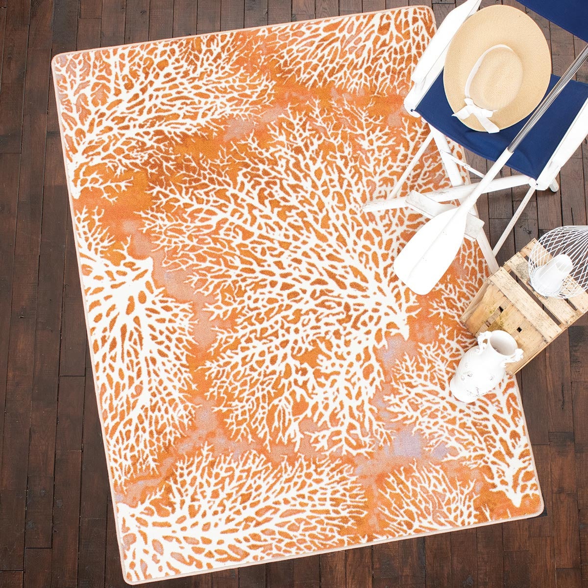 coral pattern rug