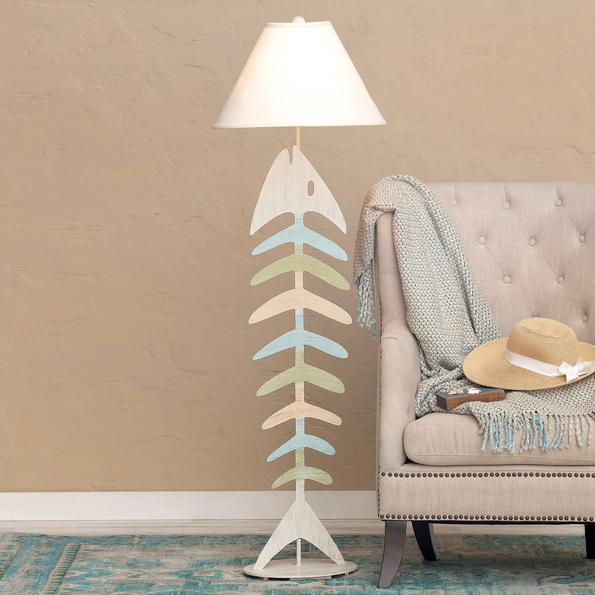 Cottage/Summer Bonefish Floor Lamp | Bella Coastal Decor