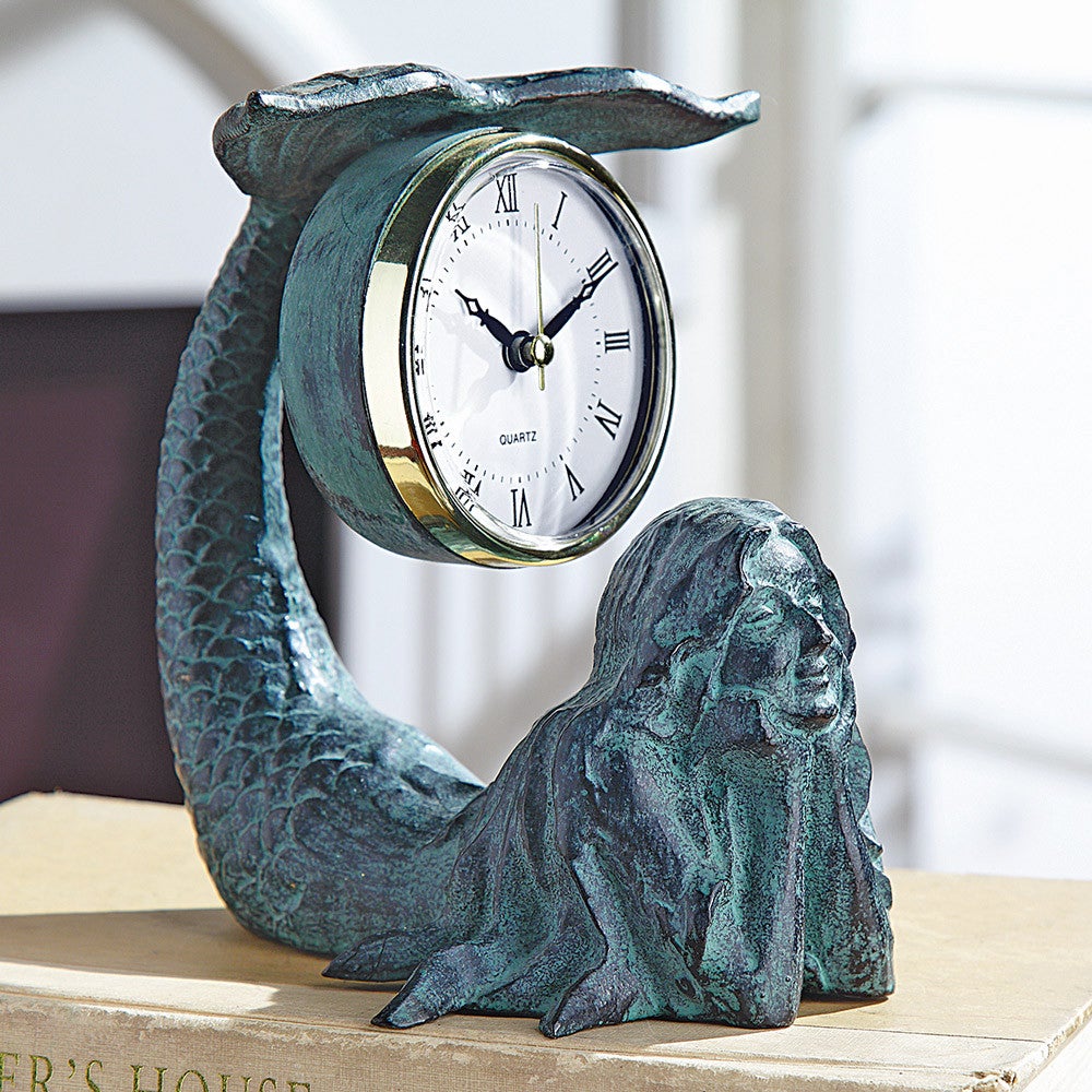 Nautical Clocks: Mermaid Table Clock | Bella Coastal Decor
