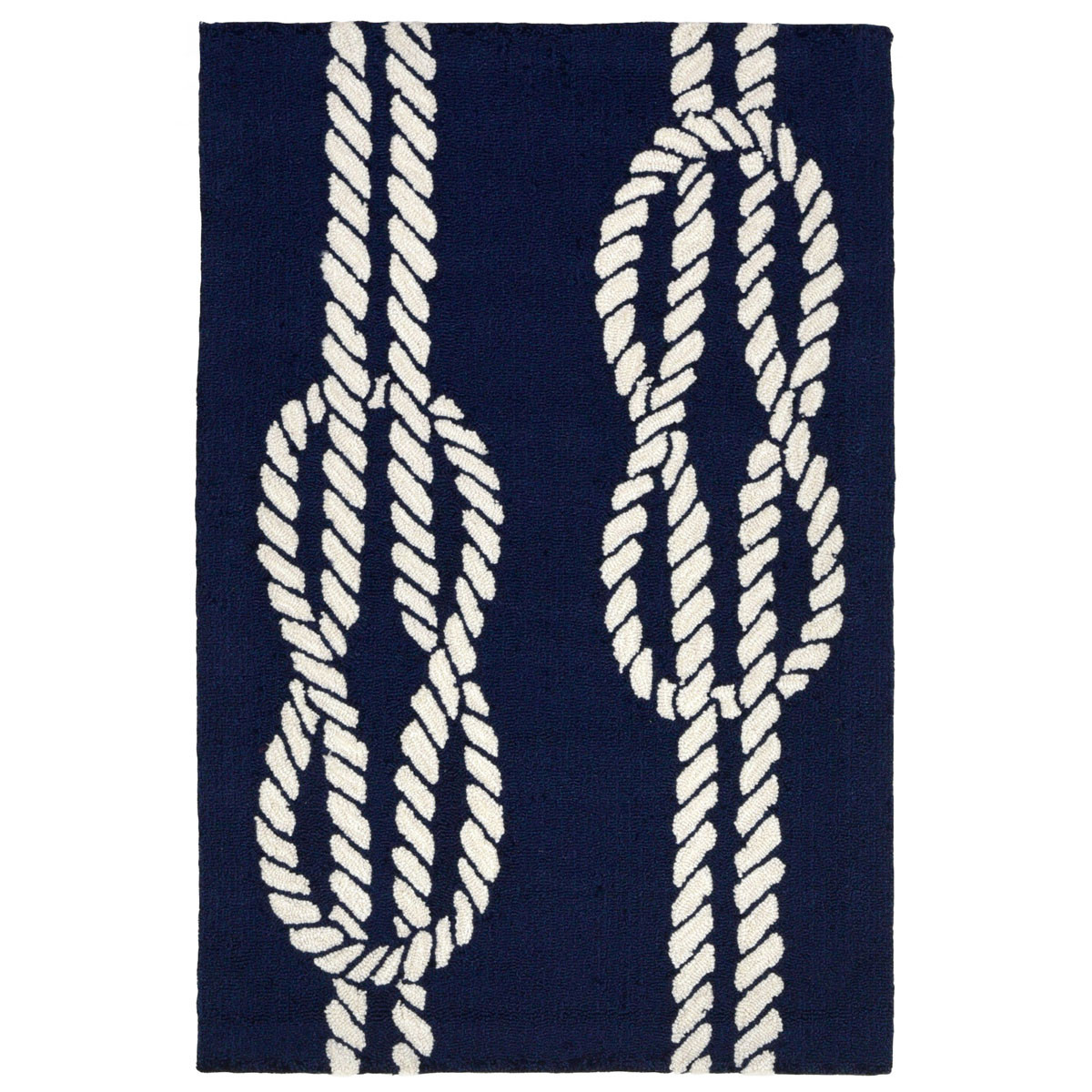 Sailor's Knotty Navy Indoor/Outdoor Rug - 2 x 3 | Bella Coastal Decor