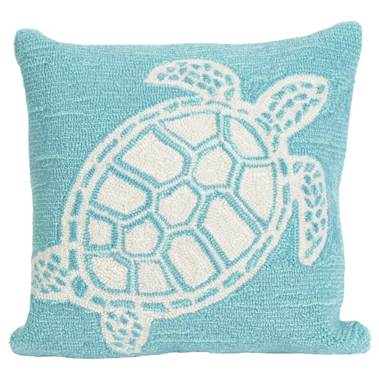 Sea Turtle Family Aqua Indoor/Outdoor Pillow | Bella Coastal Decor