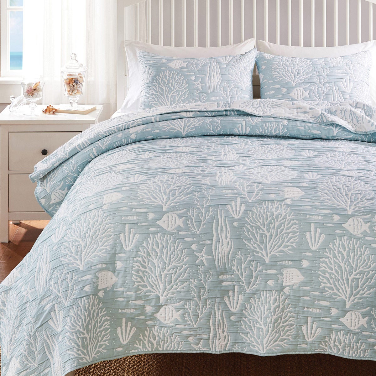 Tropical Waters Coverlet Set - Full/Queen | Bella Coastal Decor
