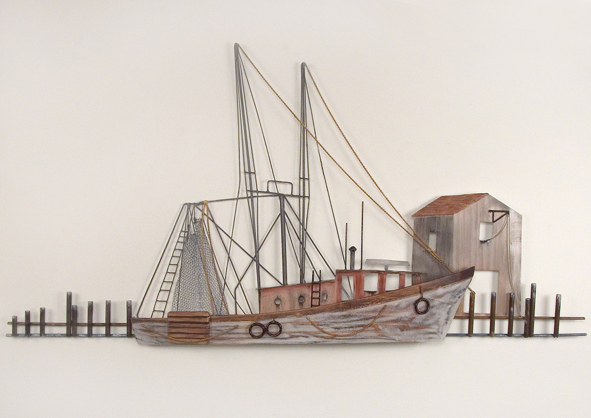 Beach Wall Art: Calabash Shrimper Wall Art | Bella Coastal Decor