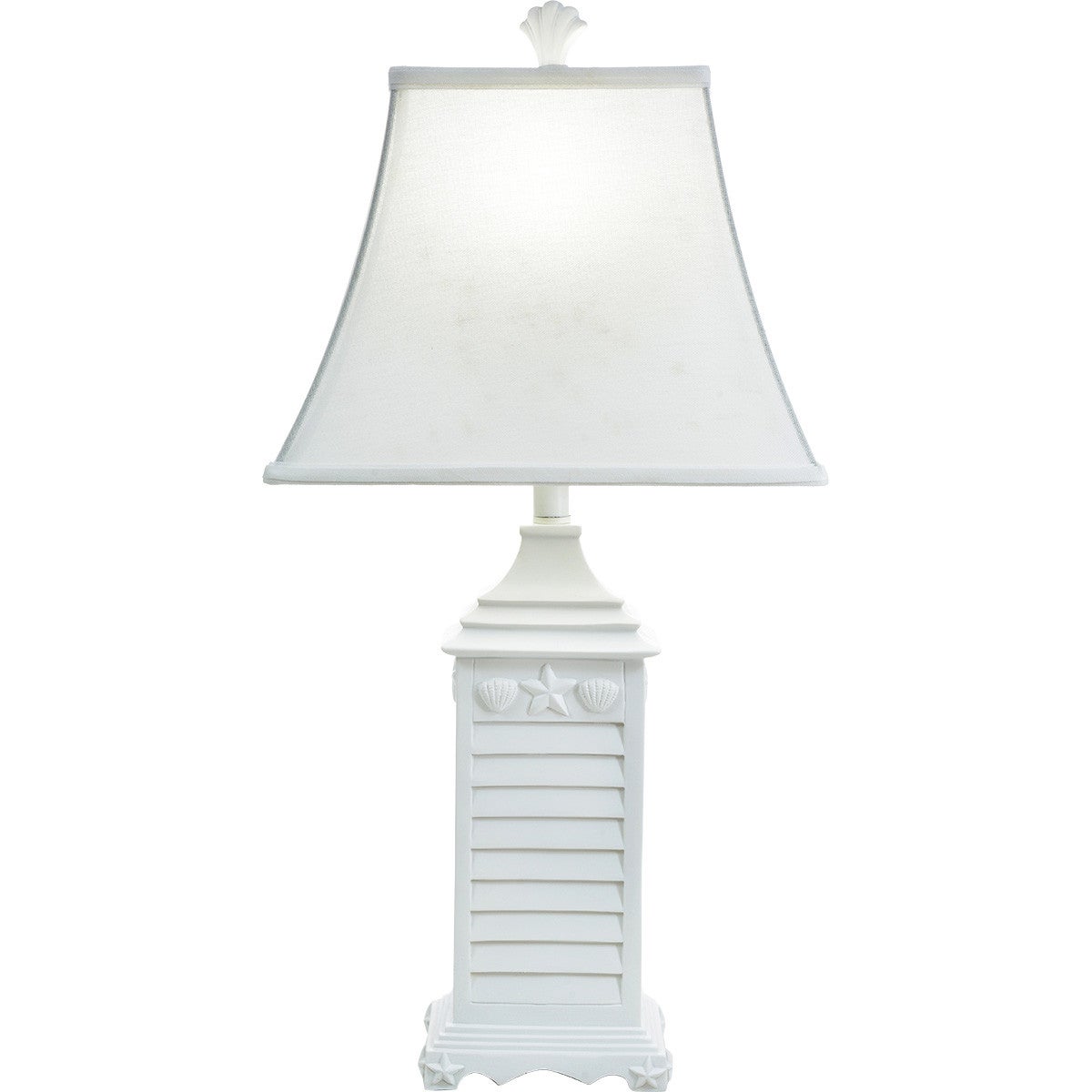 White Shell Shutter Table Lamp | Bella Coastal Decor