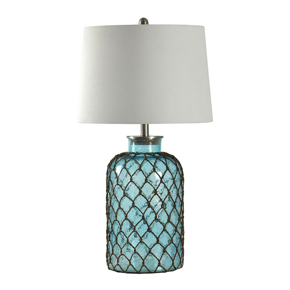 Beach Table Lamps: Montego Bay Seeded Glass and Netting Table Lamp ...