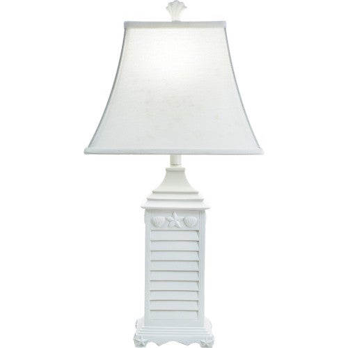 White Shell Shutter Table Lamp | Bella Coastal Decor