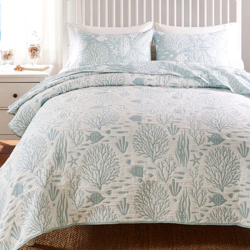 Tropical Waters Coverlet Set - Full/Queen | Bella Coastal Decor