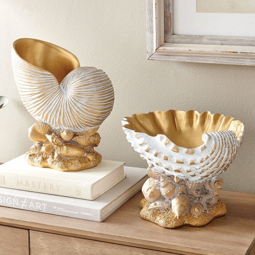 Golden Dreams Seashell Sculpture | Bella Coastal Decor
