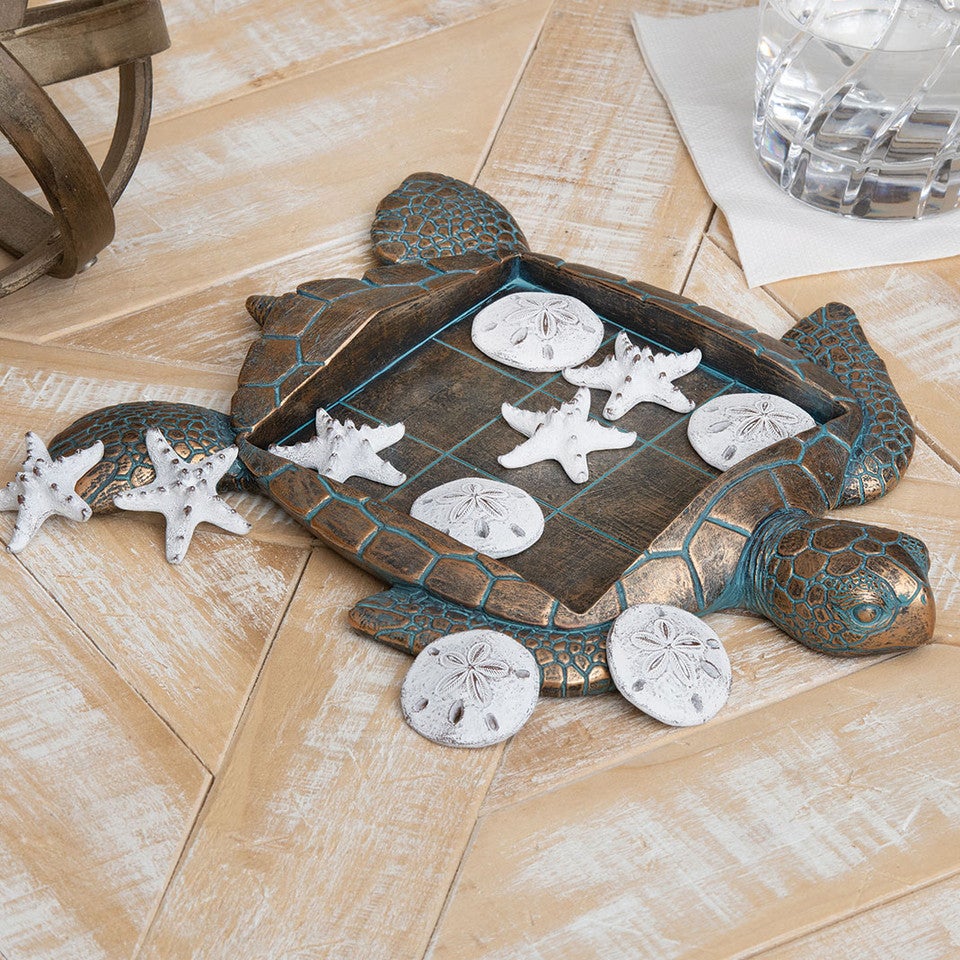 Gilded Turtle Tic Tac Toe Set- SALE | Bella Coastal Decor