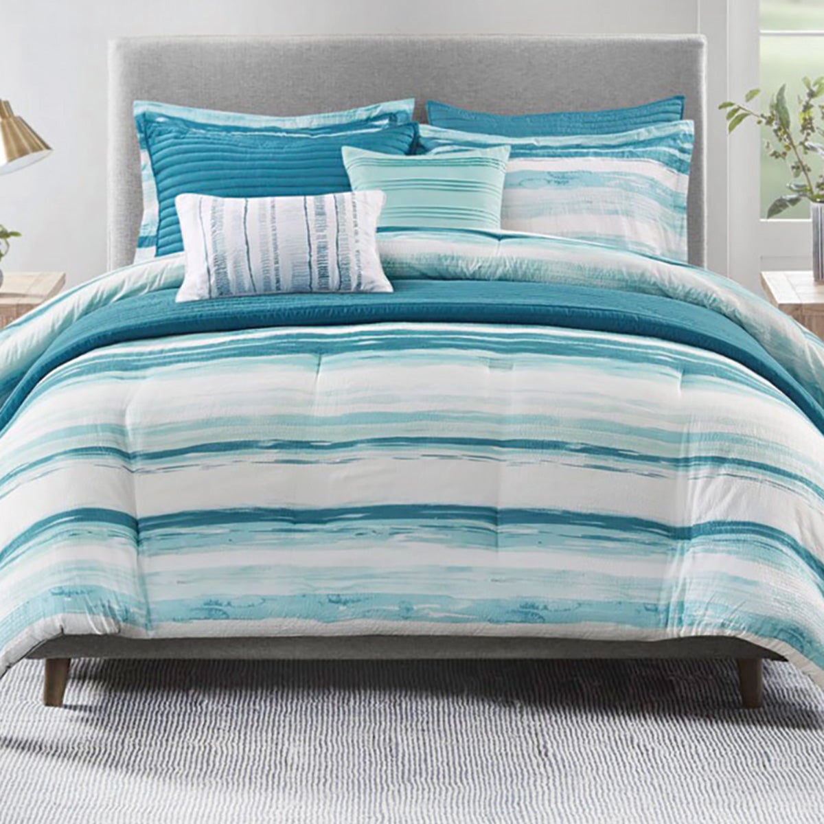 aqua comforter set full