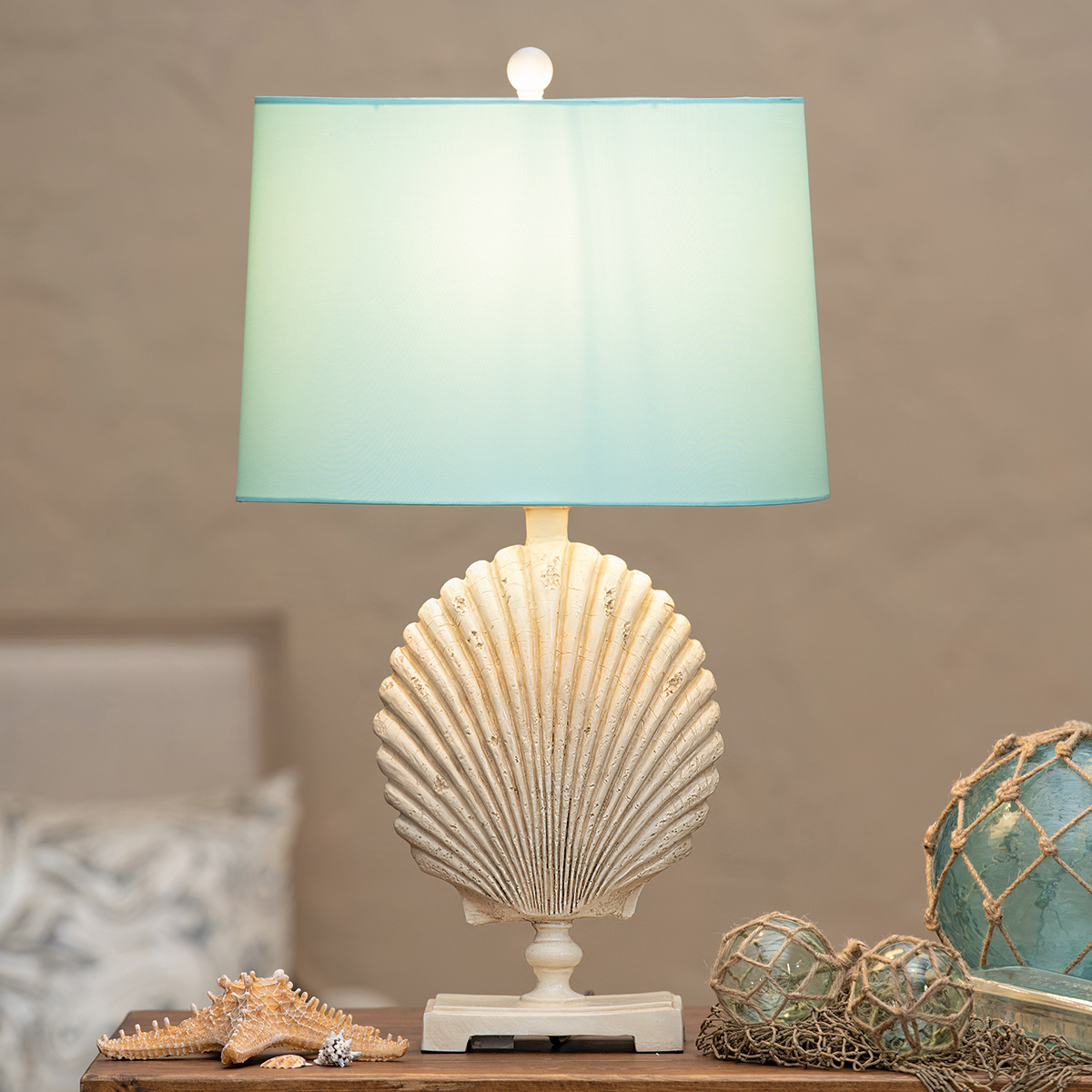 lamp with shells inside