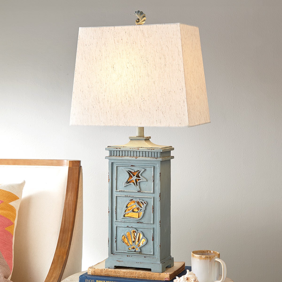 lamp with shells inside